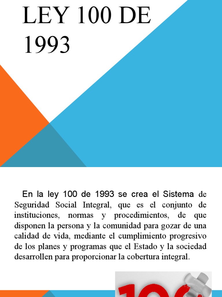 Ley 100 de 1993 | PDF