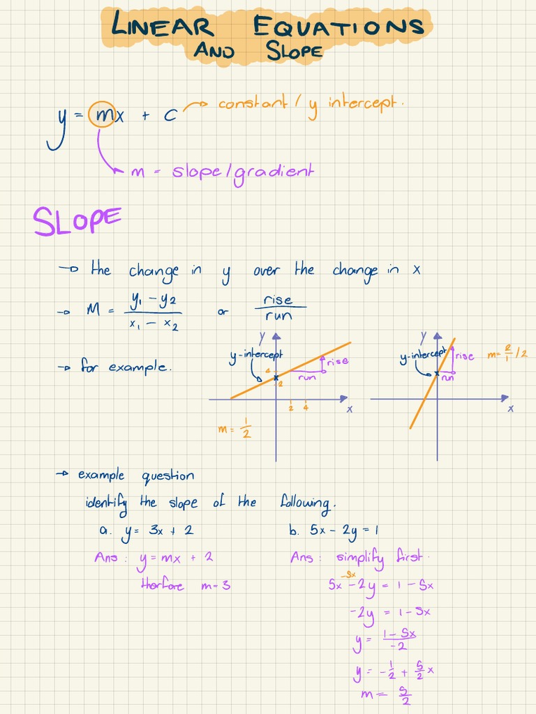 Slope Notes | PDF | Slope | Mathematical Objects