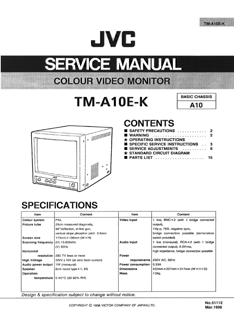 JVC Tm-A10e-K Chassis A10 | PDF