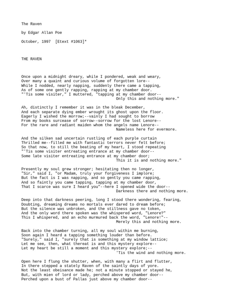 Edgar Allan Poe - The Raven | PDF