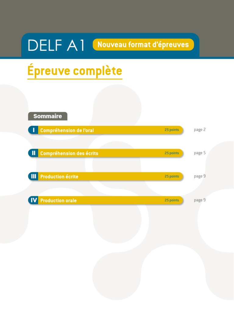 Guide des épreuves DELF A1 | PDF | Arts du langage et discipline