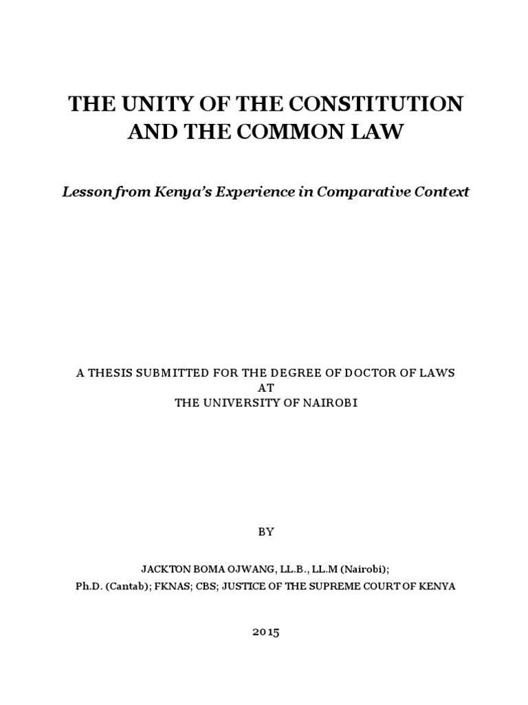 Justice Professor Jackton Boma Ojwang Curriculum Vitae | PDF | Common ...