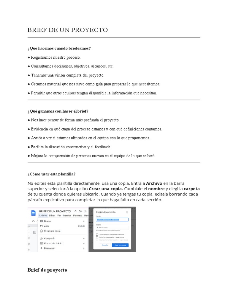 (Plantilla) BRIEF DE UN PROYECTO | PDF | Sócrates | Disculpa (Platón)