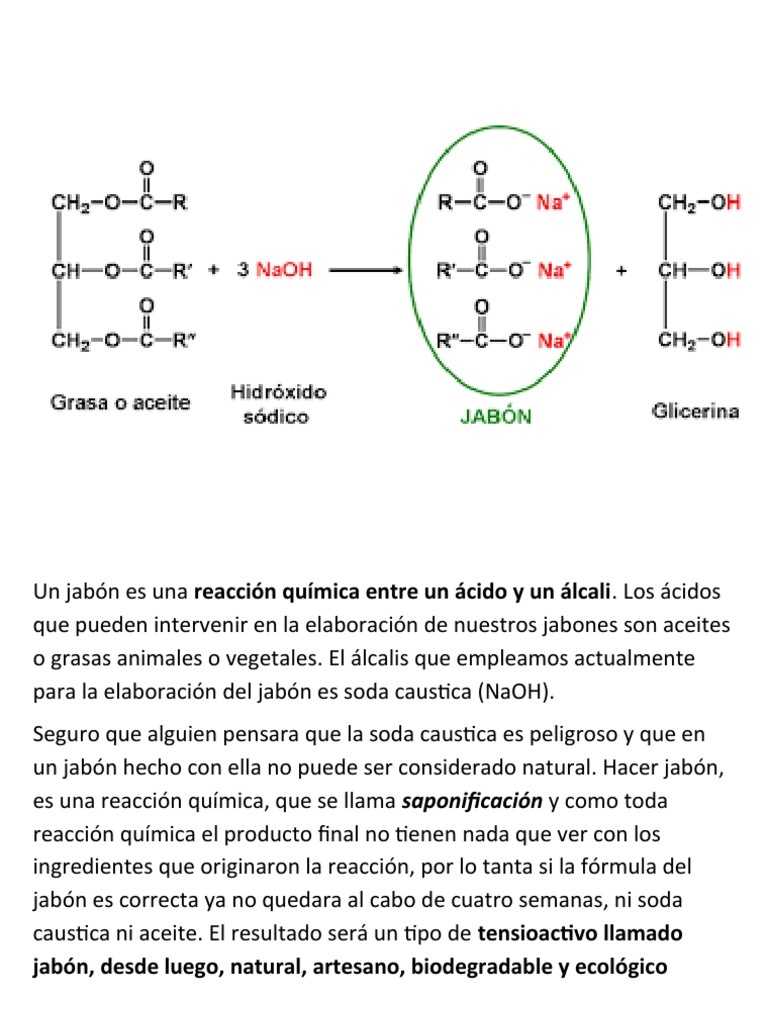 Un jabón es una reacción química entre un ácido y un álcali | PDF