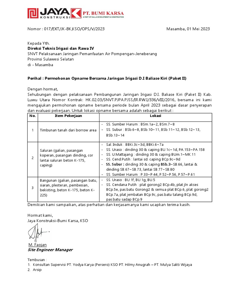 OPNAM BERSAMA 1 Mei 2023 | PDF