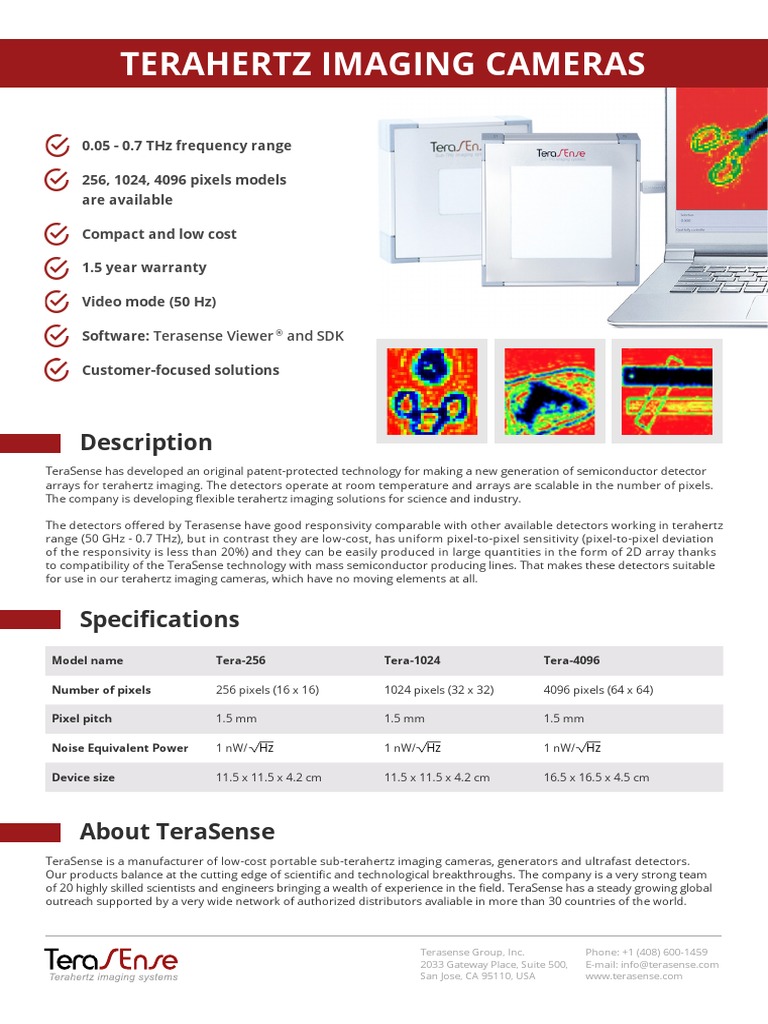 Terahertz Camera Datasheet | PDF | Terahertz Radiation | Hertz