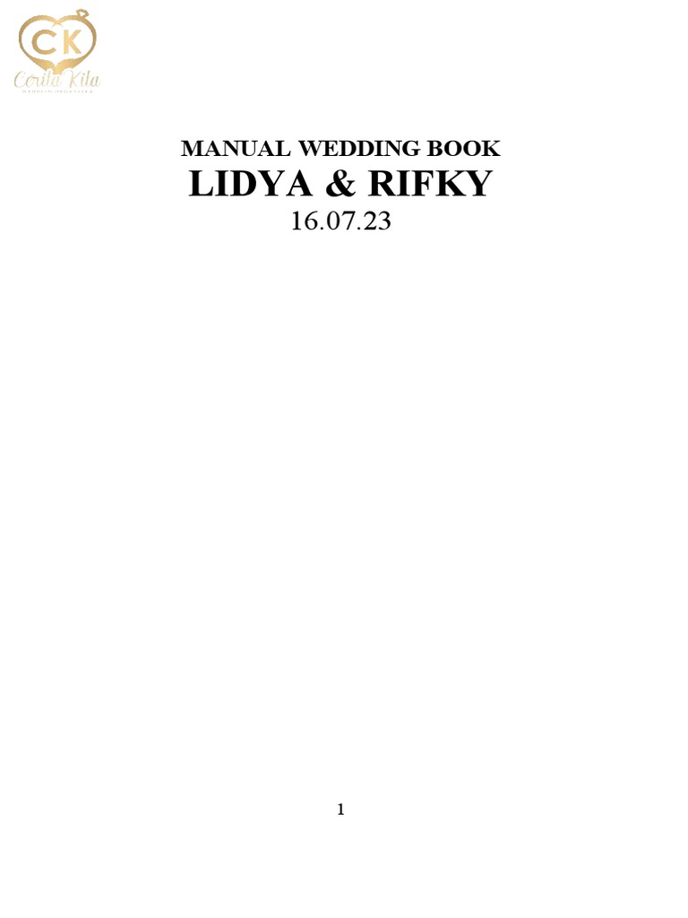 Manual Wedding Book Lidya & Rifky 16 Juli 2023 | PDF