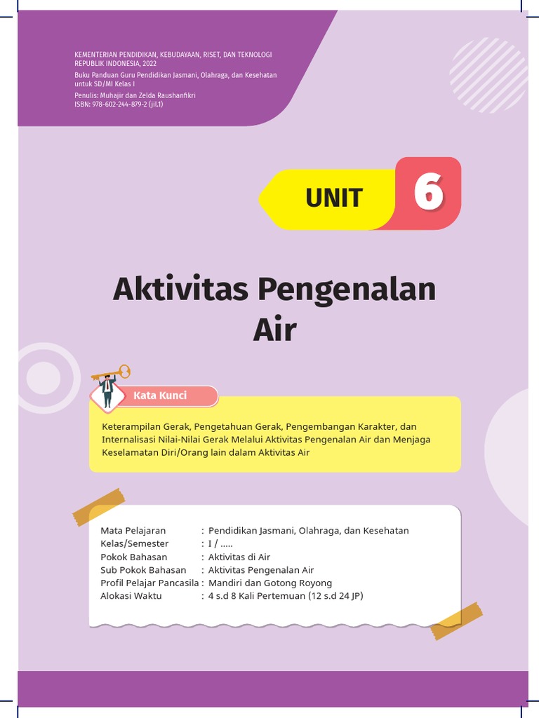 Buku Guru PJOK - Pendidikan Jasmani, Olahraga, Dan Kesehatan - Aktivitas Pengenalan Air Buku ...
