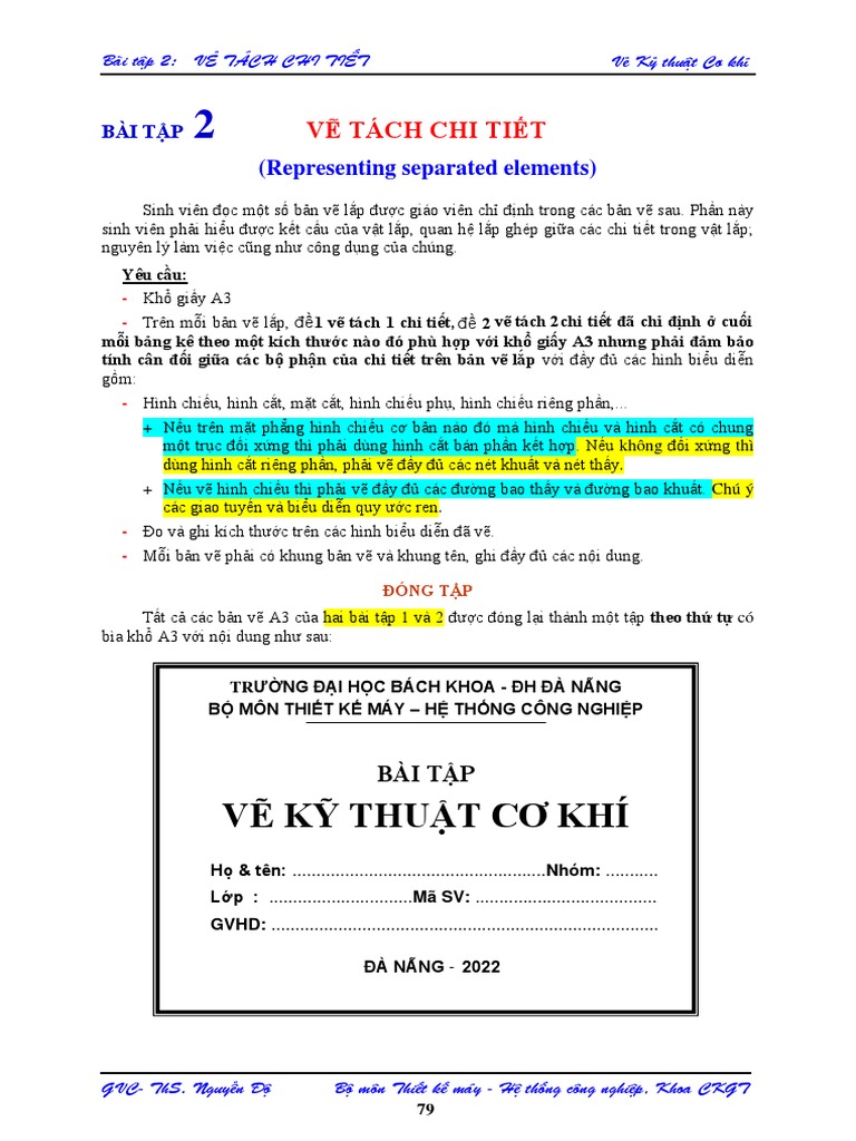 BAI TAP 2 - Ve Tach Chi Tiet | PDF