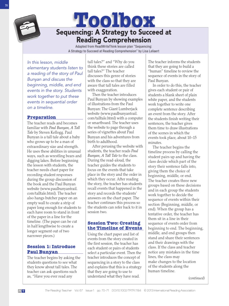 Sequencing Strategy for Reading | PDF | Reading Comprehension | Lesson Plan