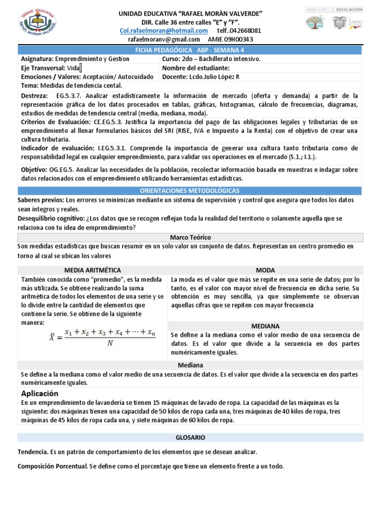 ABP 2do Emprendimiento S4 | PDF | Mediana