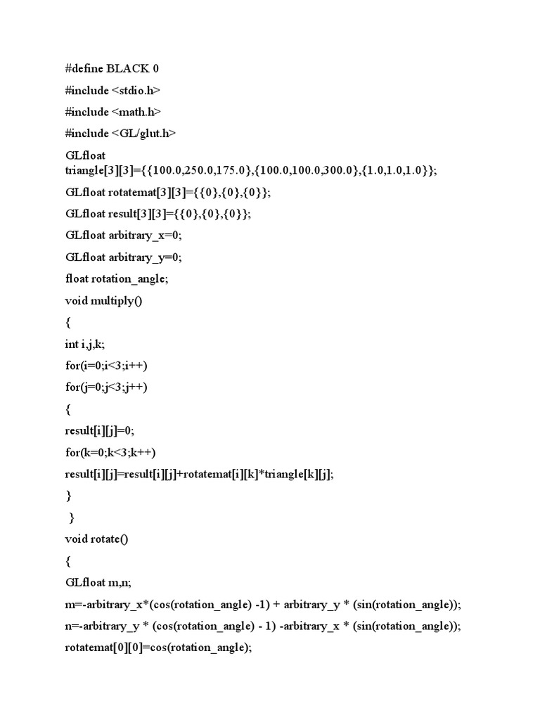 Triangle Rotation Program For Computer Graphic Visualization Pdf Computer Programming 9522