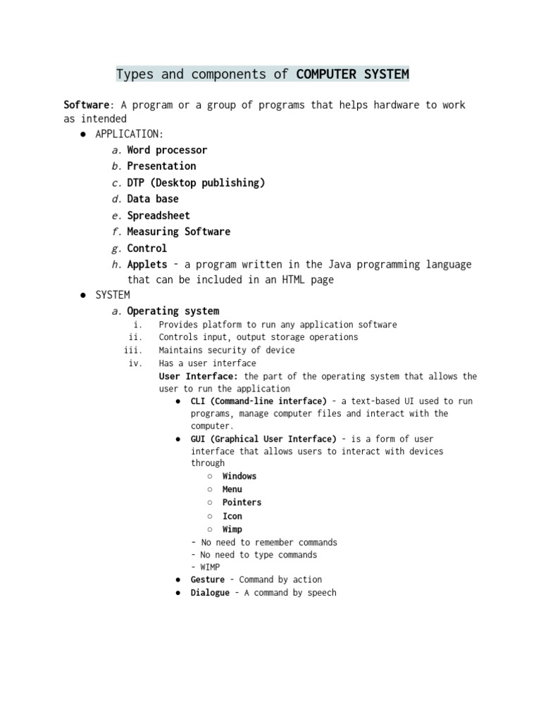 Types and Components | PDF