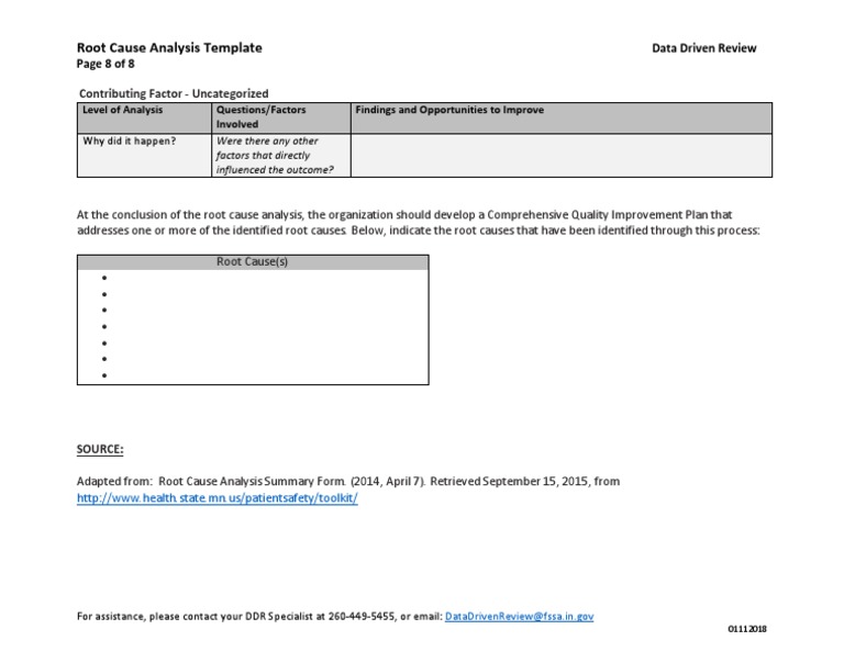 008 Root-Cause-Template - BQIS 01112018 Part2 Part2 | PDF