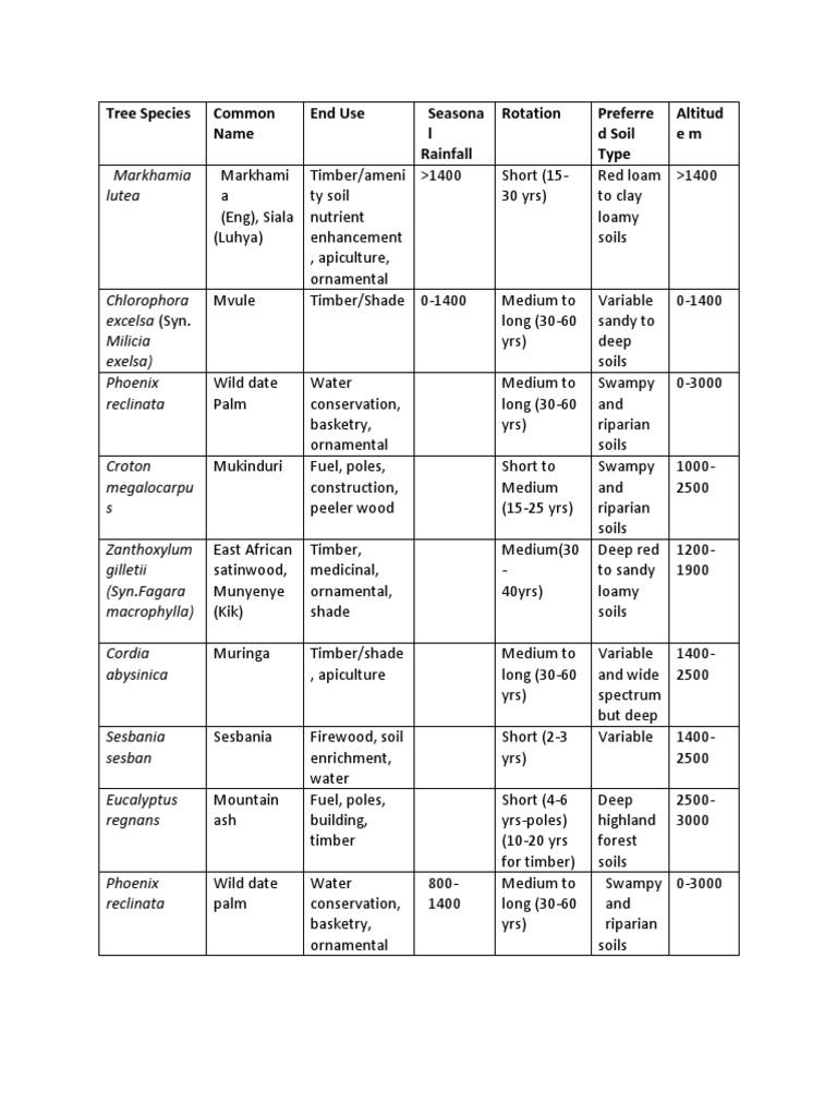 Tree Species Research Mbatia. | PDF | Loam | Botany