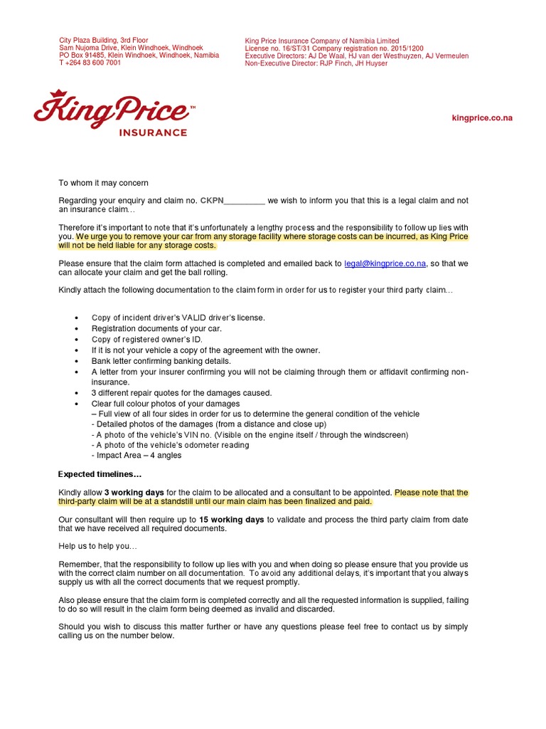 New TP Claim Form | PDF