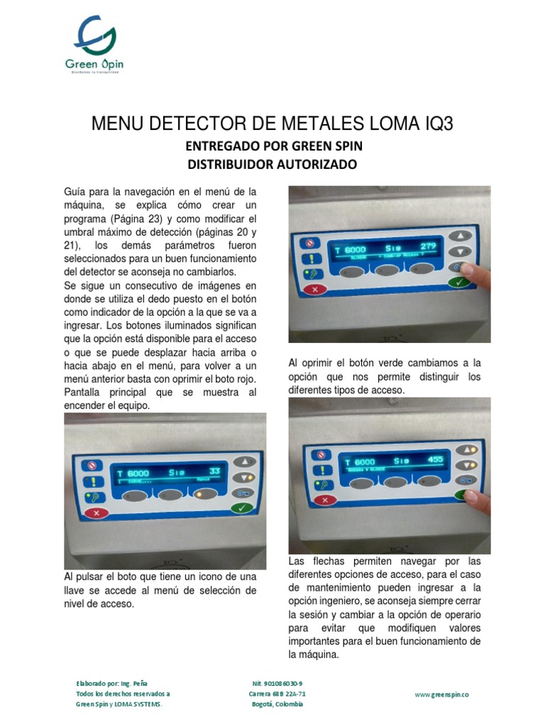 Menú Detector de Metales IQ3 Formato | PDF | Ingeniería Informática | Ciencias de la Computación