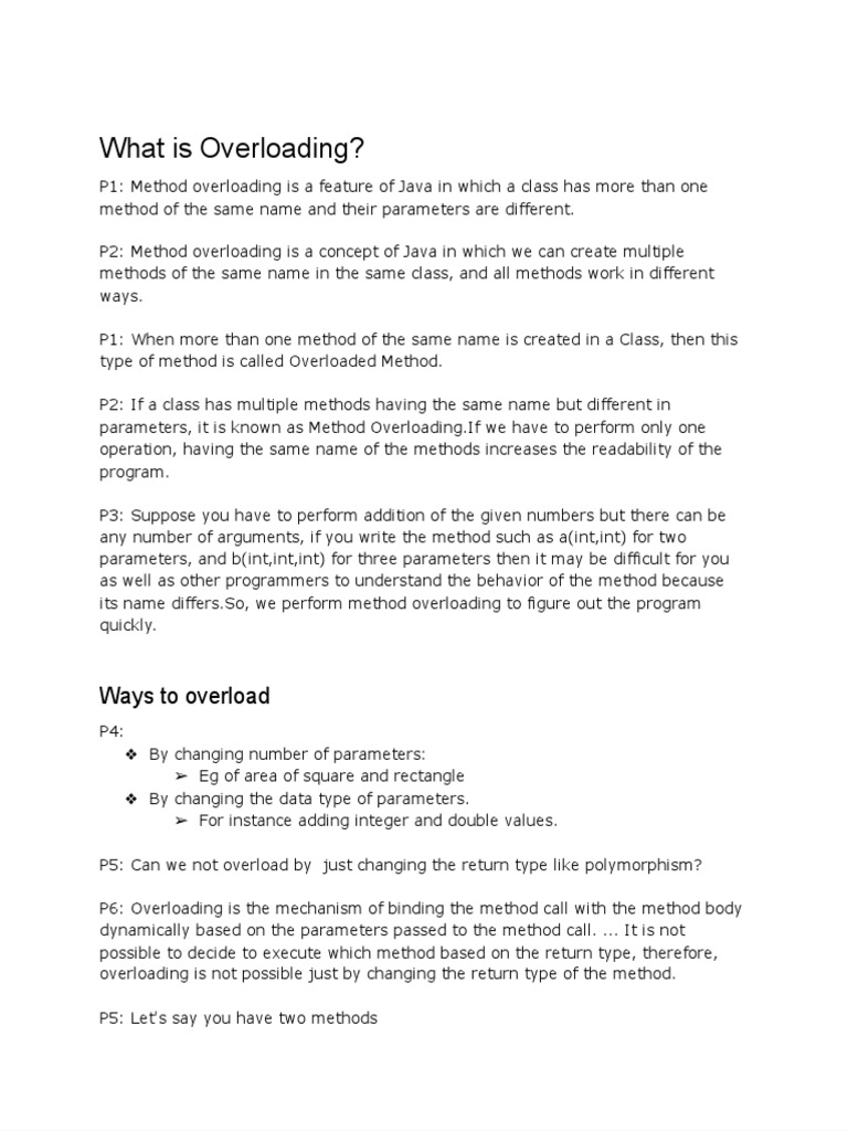 Overloading And Overriding Download Free Pdf Inheritance Object Oriented Programming