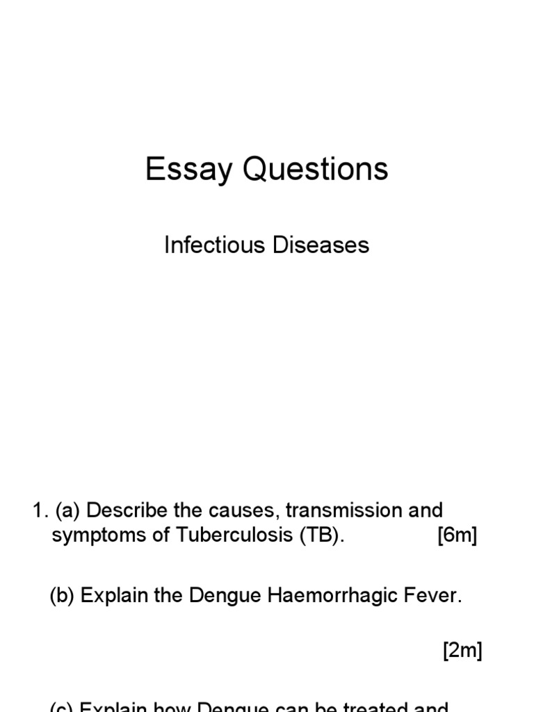 Essay Questions SEM 2 2020 | PDF | Tuberculosis | Mosquito