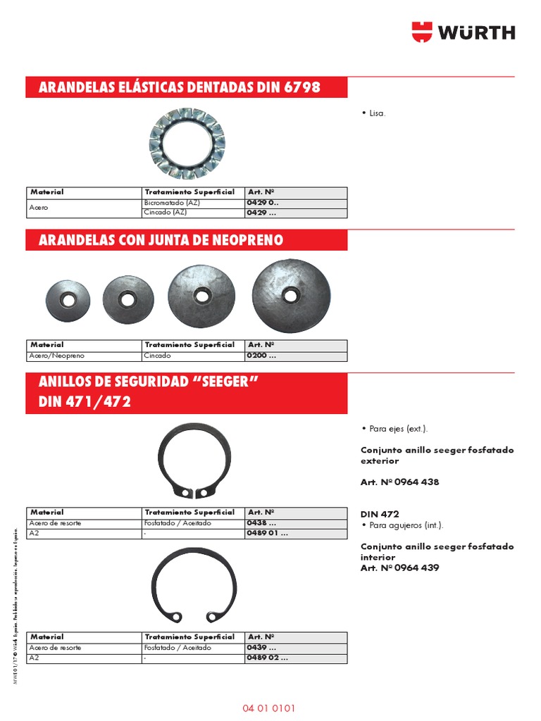 Arandelas Elásticas Dentadas Din 6798: - Lisa | PDF