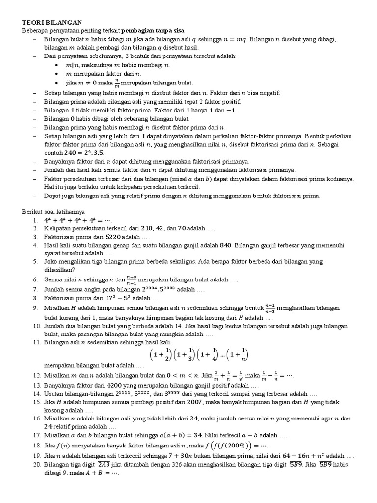 Teori Bilangan | PDF