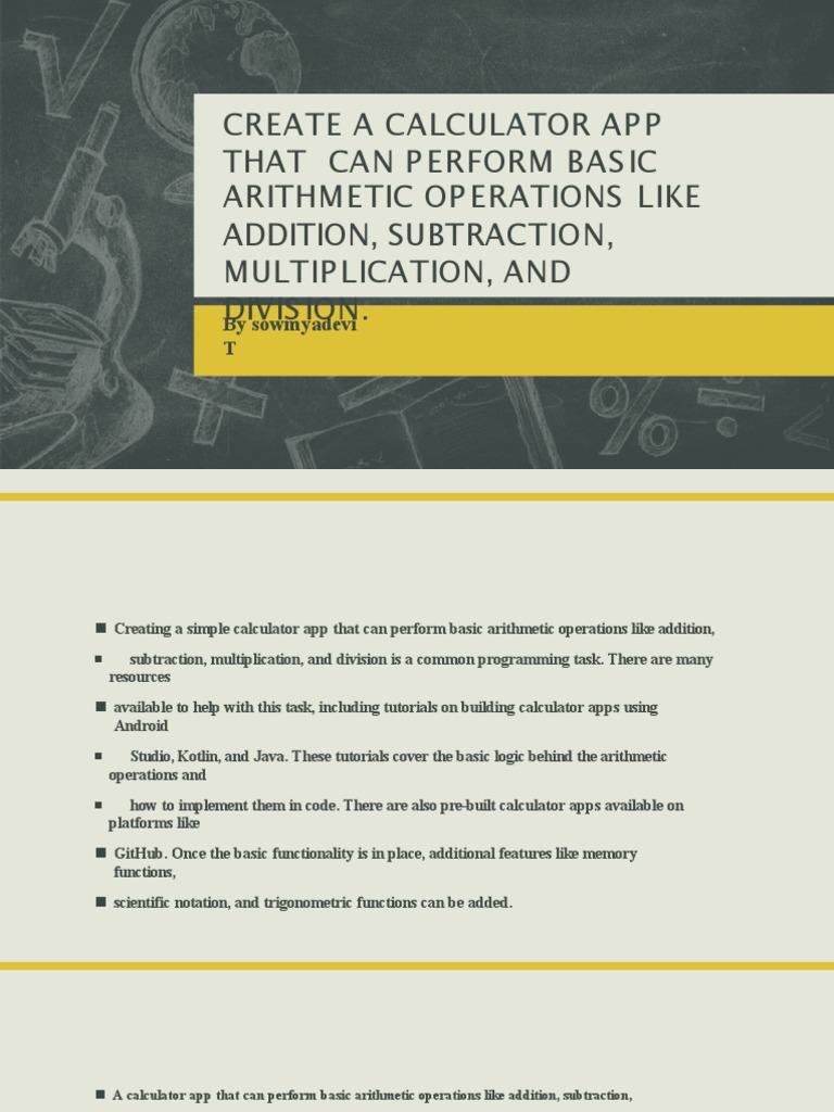 Create A Calculator App That Can Perform Basic | PDF | Calculator | Application Software