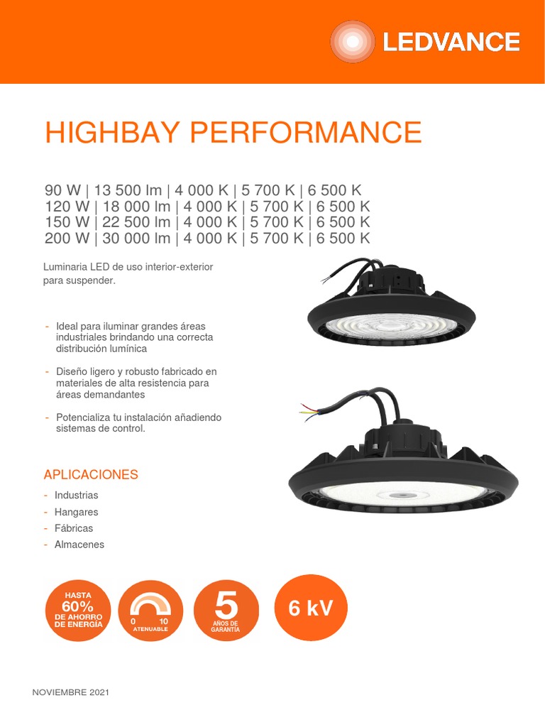 Ledvance High Bay 120w | PDF | Diodo emisor de luz | Ciencias fisicas