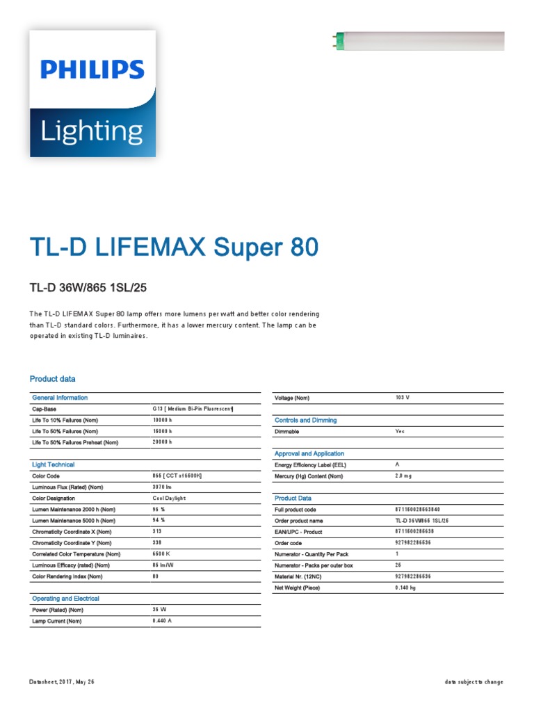 Fluorescente Philips E6w 865 Pdf Optics Electricity