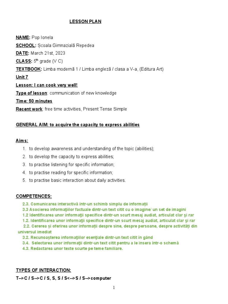 Lesson Plan 5C Revizuit | PDF | Question | Cognitive Science