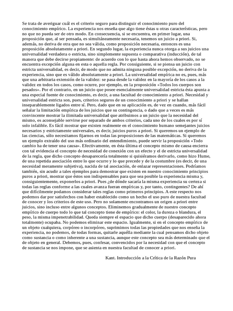 Kant Conocimiento A Priori | Descargar gratis PDF | A priori y a ...