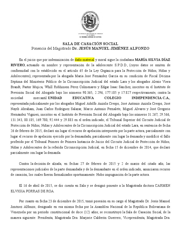 Sentencias de resarcimiento de daños materiales | PDF | Daños y ...
