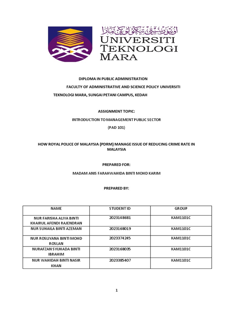 Pad101 Assignment Complete 1 | PDF