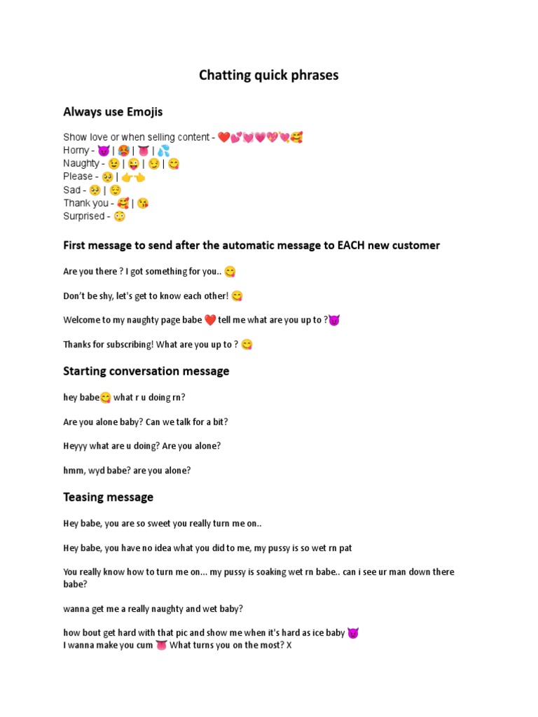 Chatting Quick Phrases | PDF