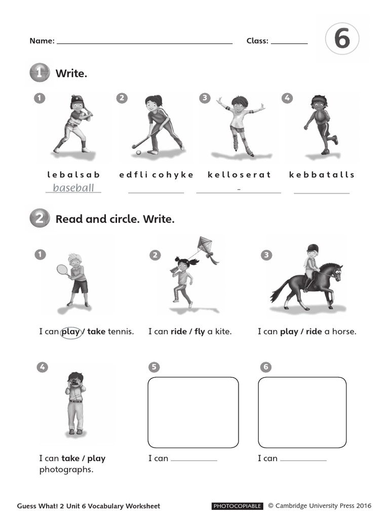 Worksheets Unit 6 | PDF