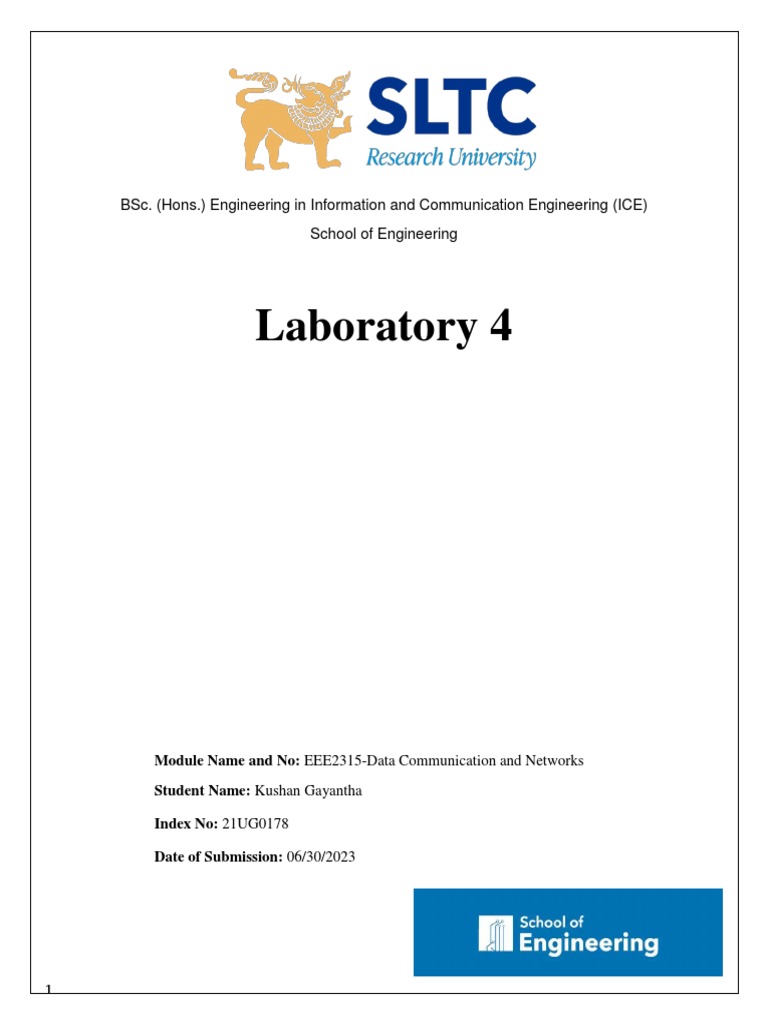 21ug0178 Lab 4 Report Designing And Implementing A Subnetted Ipv4 Addressing Scheme Pdf 