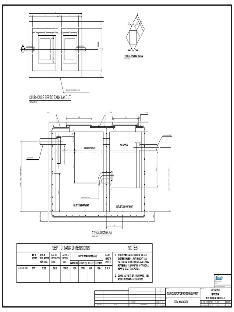 Septic Tank Reinforcement & Details | PDF