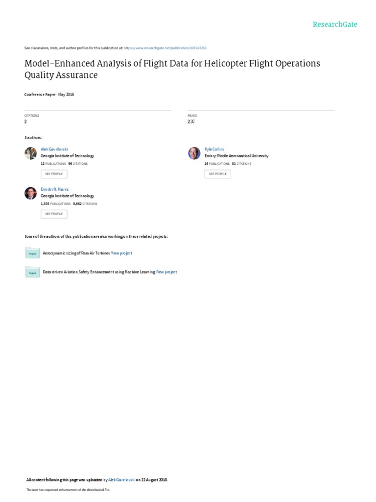 Model Enhanced Analysis of Flight Data For Helico | PDF | Flight Dynamics (Fixed Wing Aircraft ...