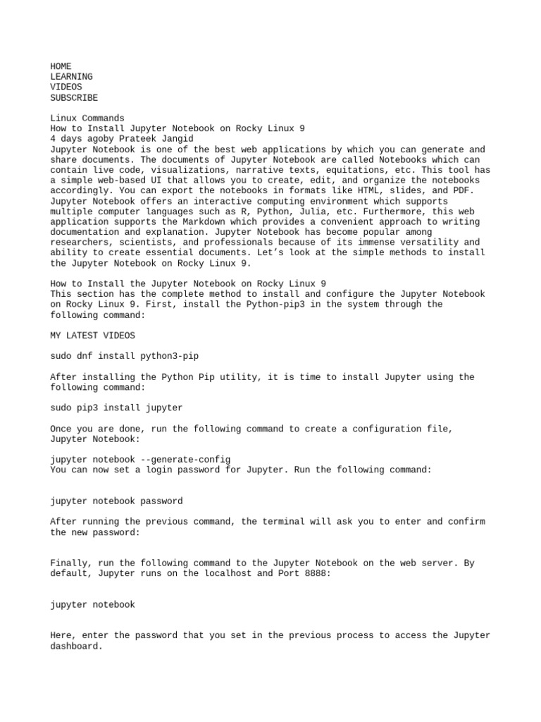 how-to-install-jupyter-notebook-on-rocky-linux-9-pdf