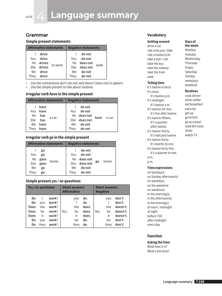 Simple Present Tense Overview | PDF | Workweek And Weekend