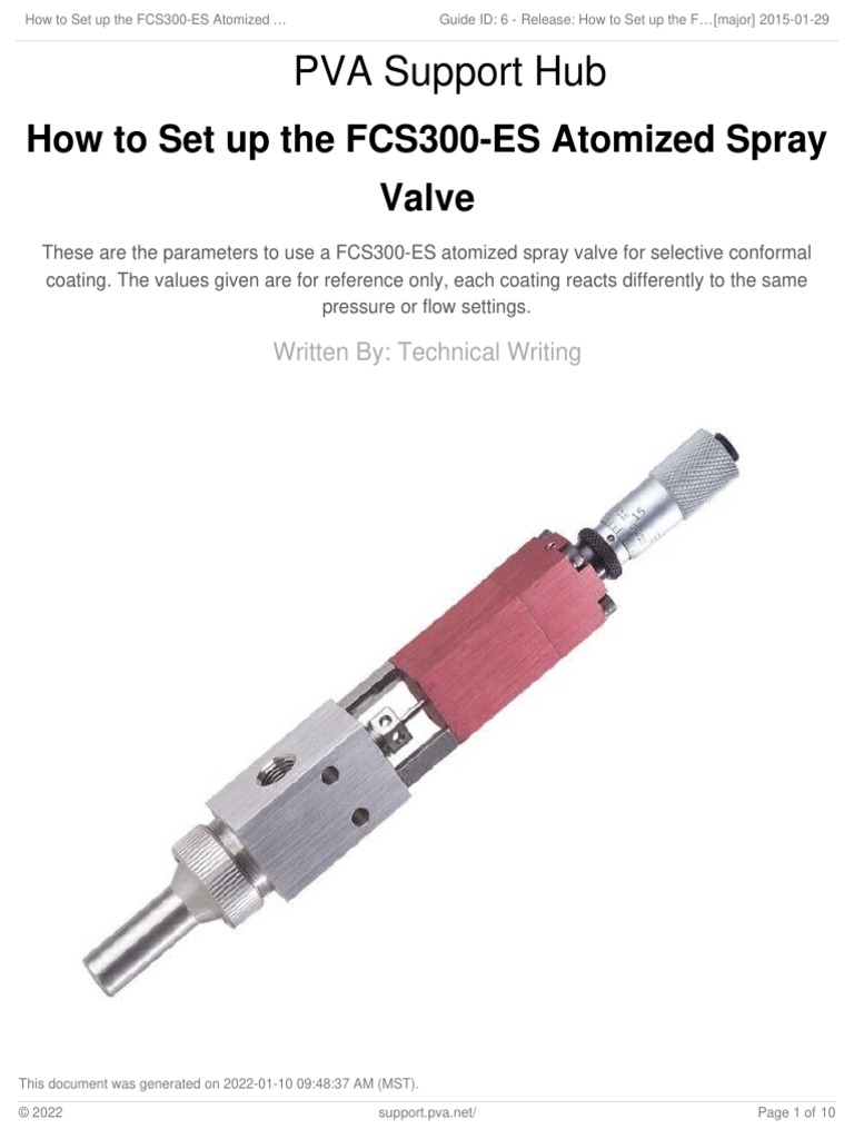 How To Set Up The FCS300-ES Atomized Spray Valve | Download Free PDF ...