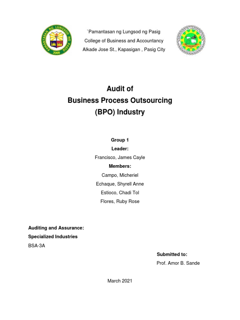 BPO Industry Audit Guide | PDF | Outsourcing | Taxes