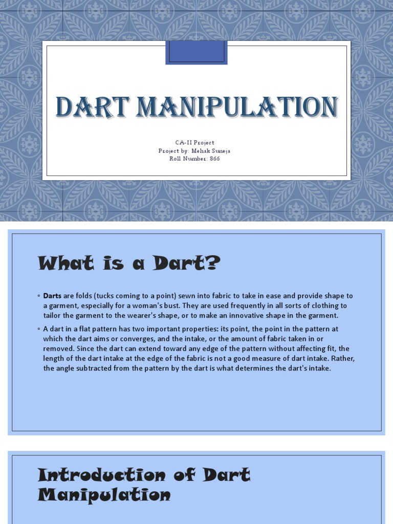 Dart Manipulation | PDF | Sewing | Seam (Sewing)