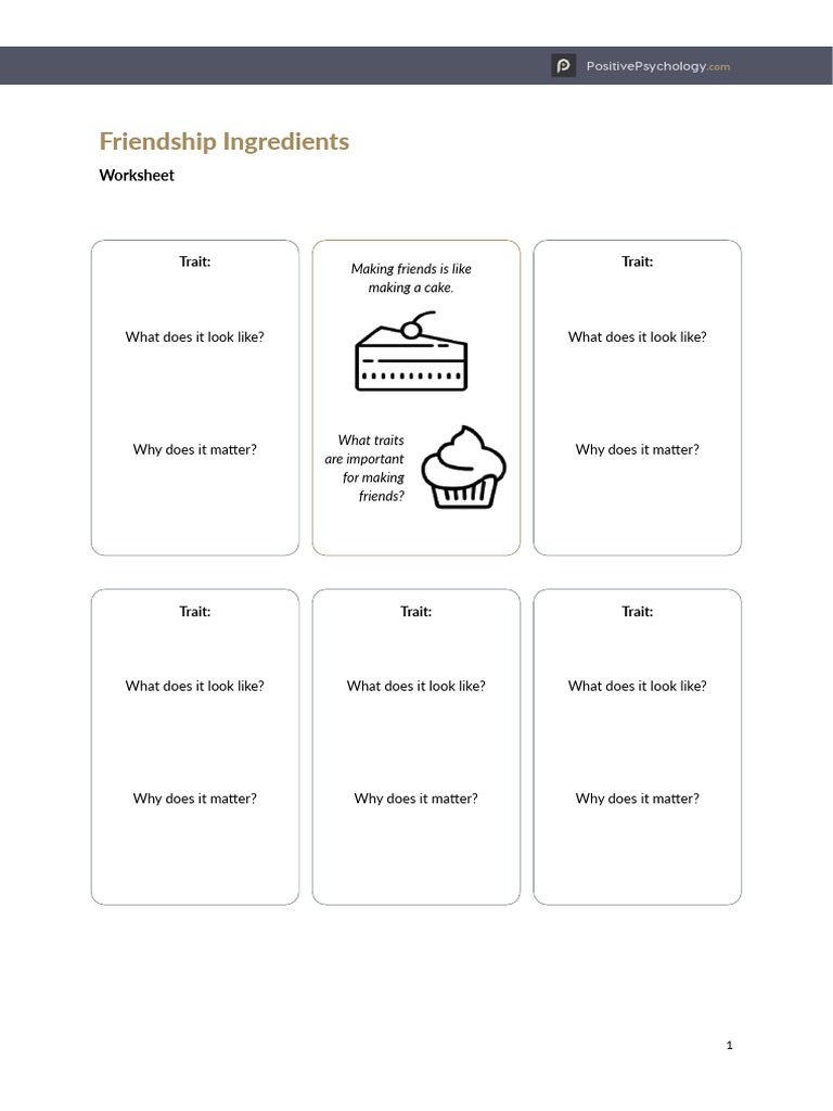 Friendship Ingredients | PDF | Self-Improvement