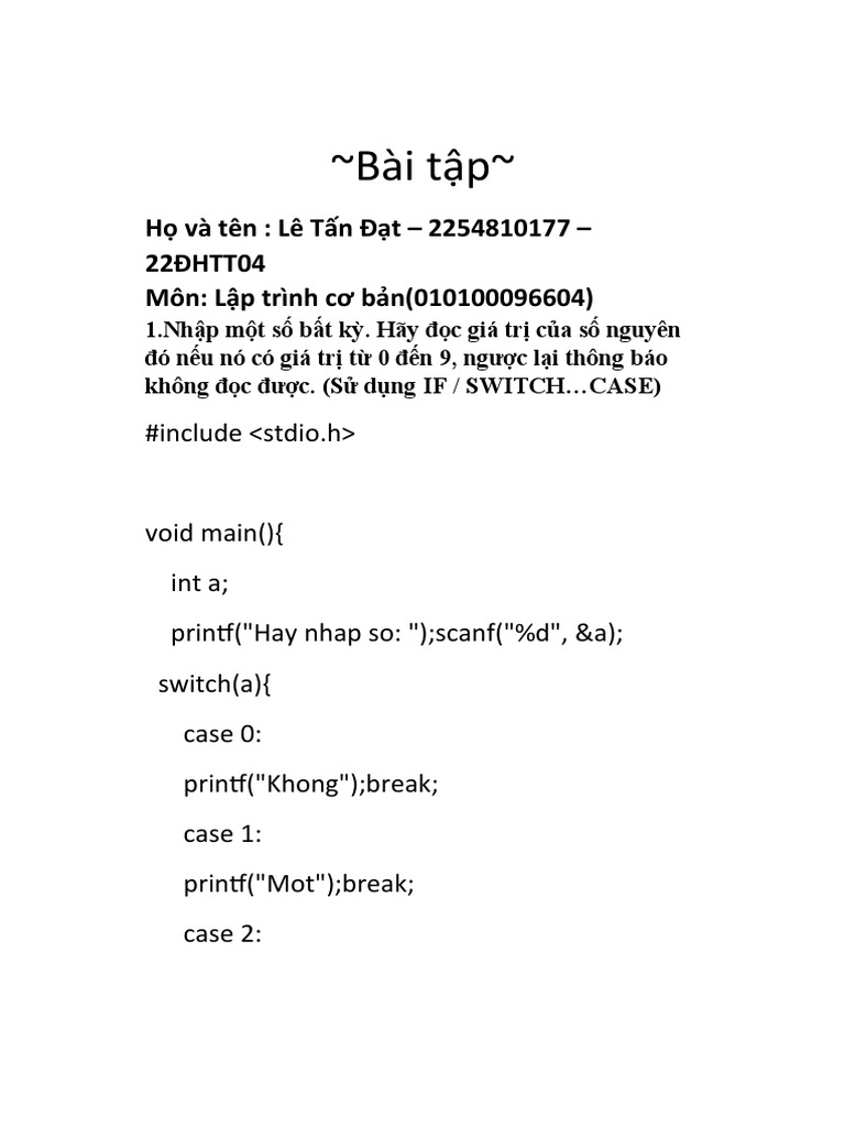 Bài tập LTCB | PDF