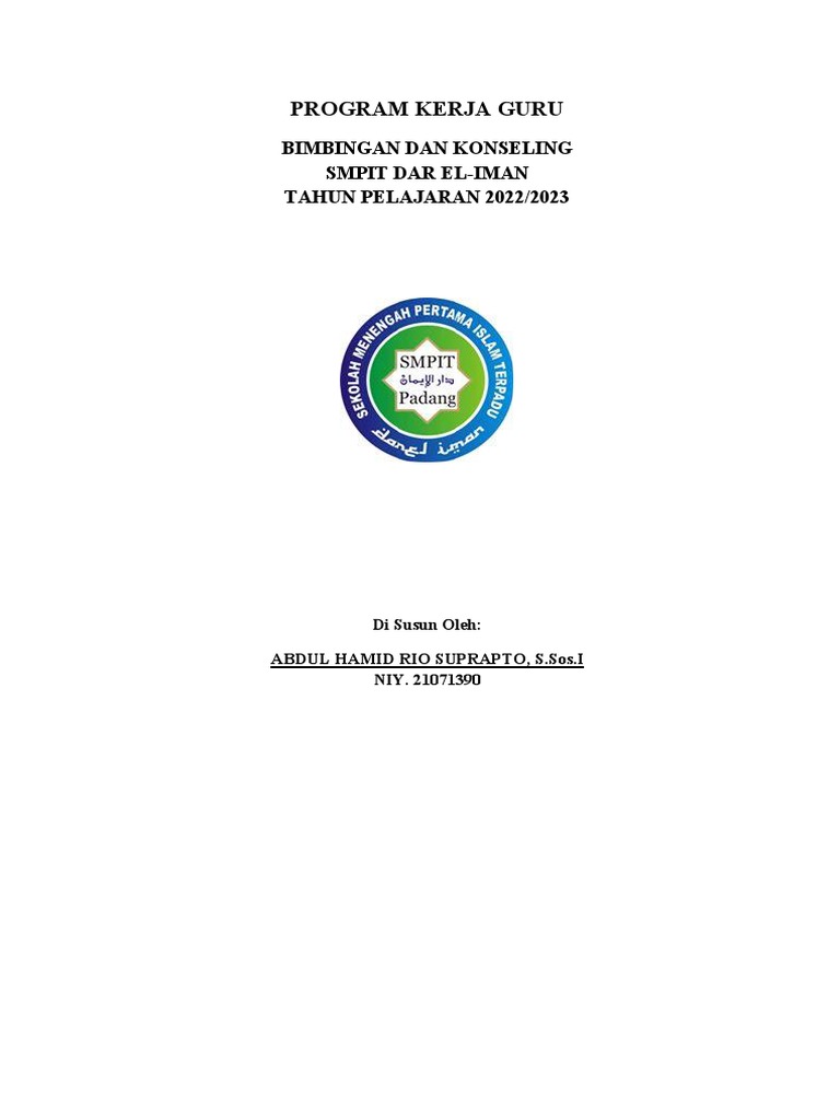54 Dokumen Program Layanan BK Dalam Bidang Pengembangan Pribadi Sosial Akademik Dan Pendidikan ...