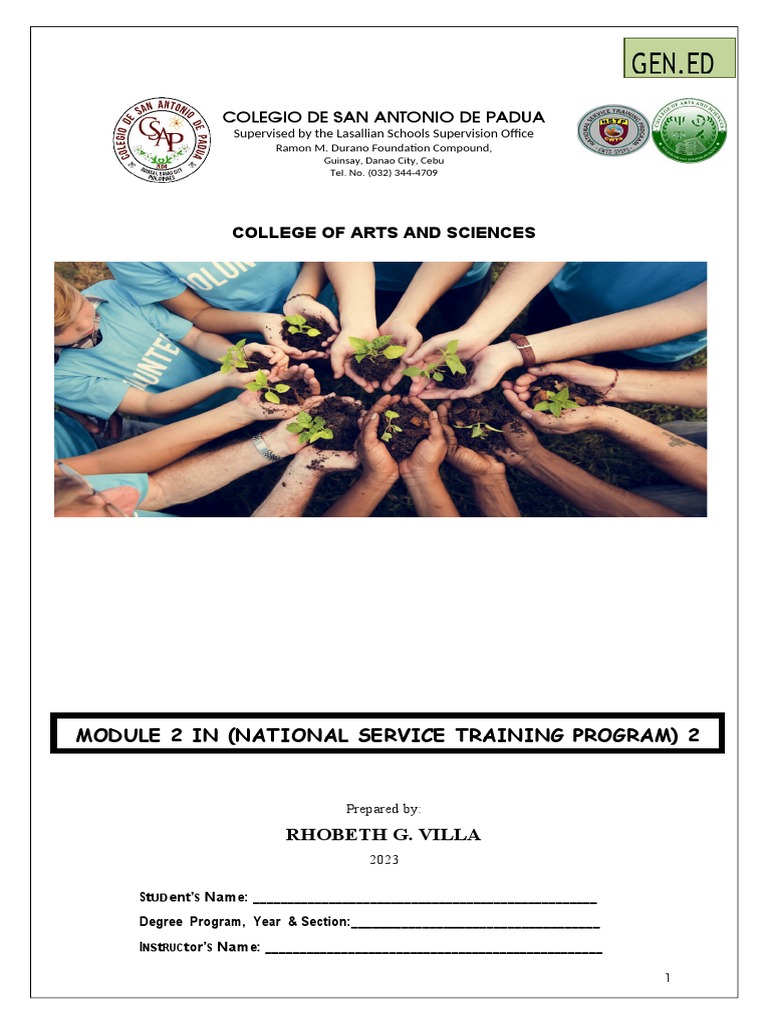 MODULE-1-IN-EE-201-S.Y.-2022-2023 | PDF | Volunteering | Community