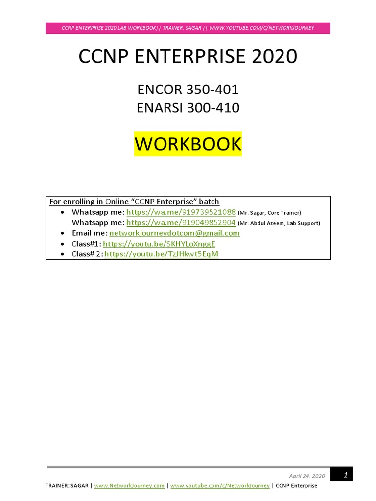 CCNP Enterprise Workbook v1.0 | PDF | Computers