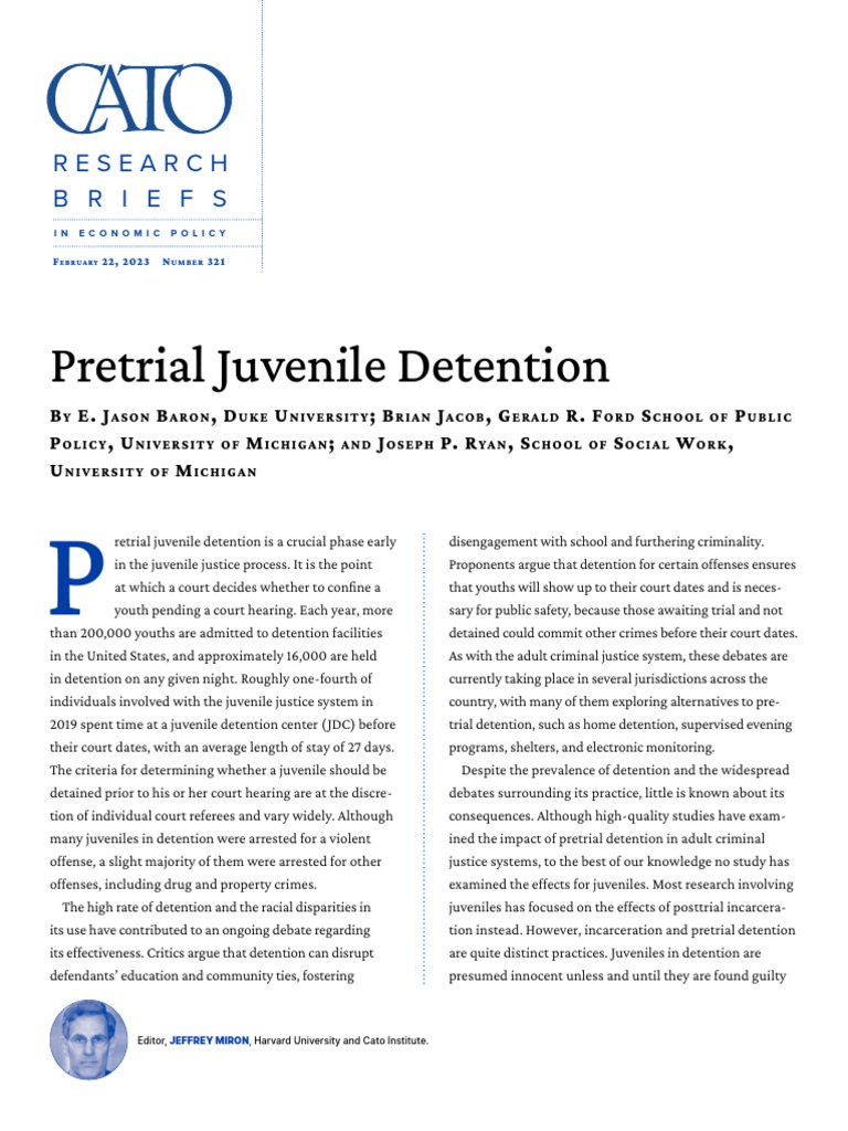 Pretrial Juvenile Detention | PDF | Remand (Detention) | Detention (Imprisonment)