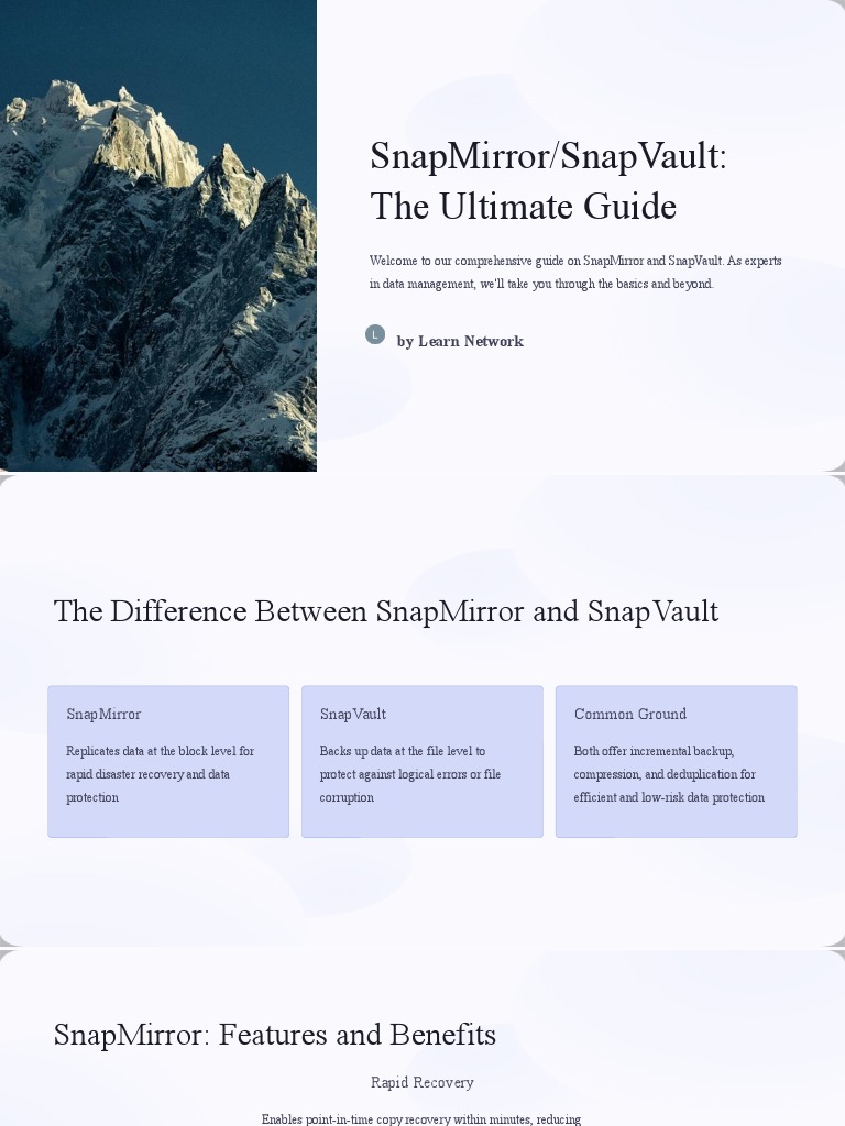 SnapMirrorSnapVault The Ultimate Guide | PDF | Backup | Disaster Recovery