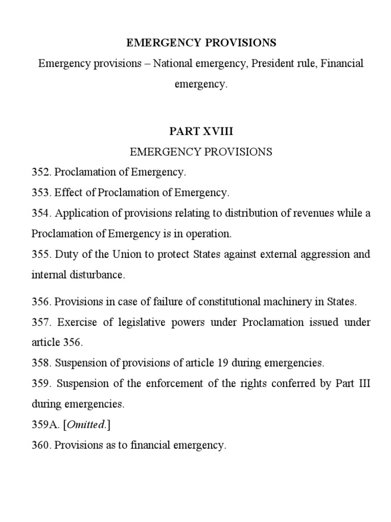 Emergency Provisions | PDF | State Of Emergency | Government Institutions